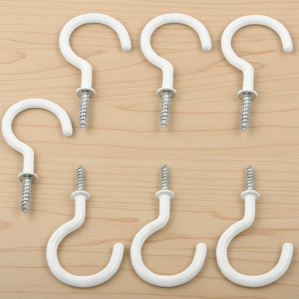 20 Pcs Vinyl Coated Ceiling Hooks, White Screw-in Ceiling Cup Hooks for ...