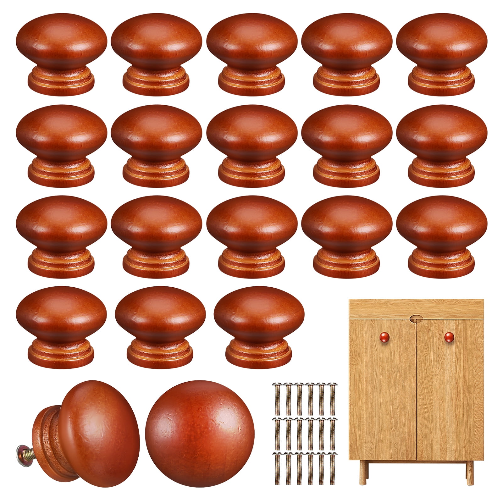 20 Pcs Wardrobe Knobs Cabinet Handles Door Round - Walmart.com