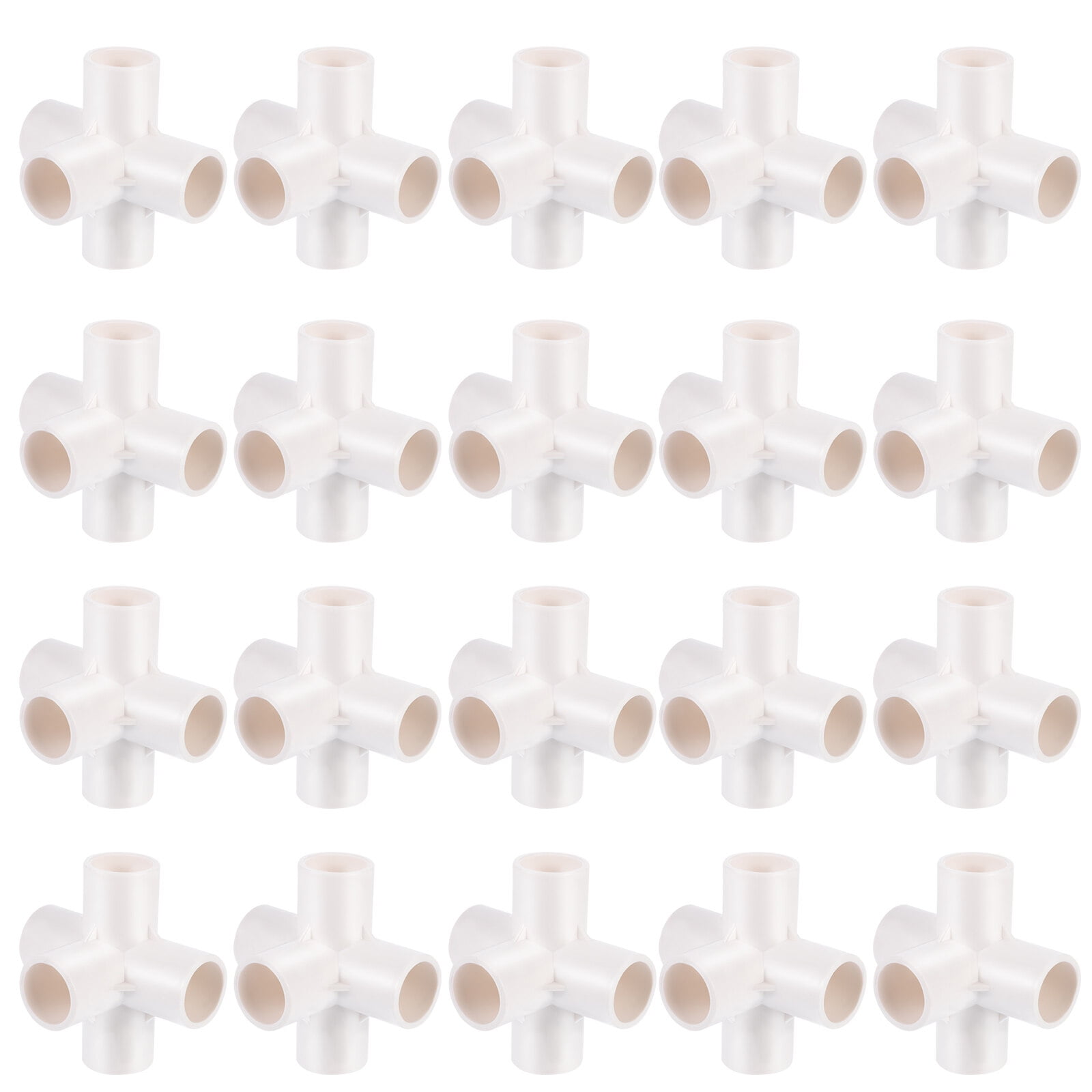 20 Pcs Water- Joints 5 Ways Joints Pipeline Connectors(White 5 ...