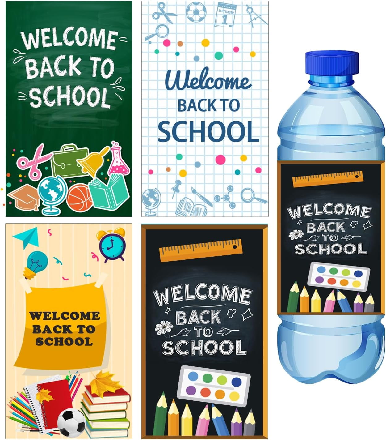 20 Pcs Welcome Back to School Water Bottle Label Stickers, 4x6 Inch ...