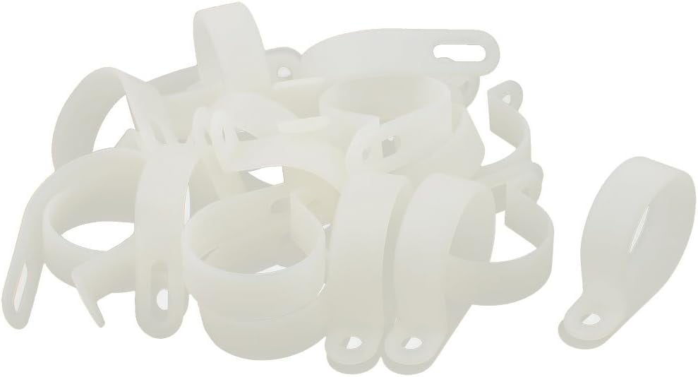 20 Pcs White Nylon R Type Cable Clip Clamp for 30mm Dia Wire Hose Tube ...