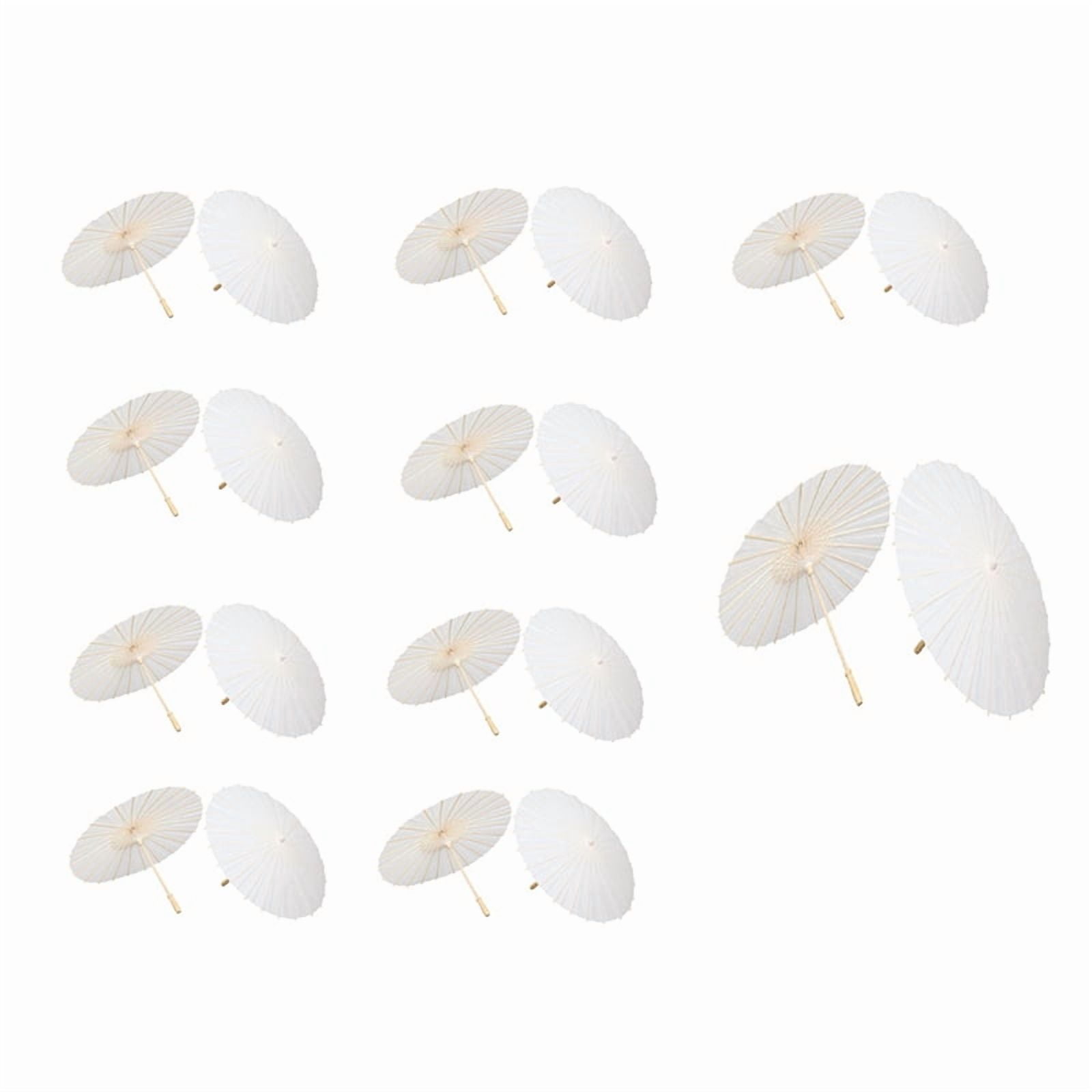 20 Pcs White Paper Umbrellas 19.7 Inches DIY Oiled Paper Parasols for ...