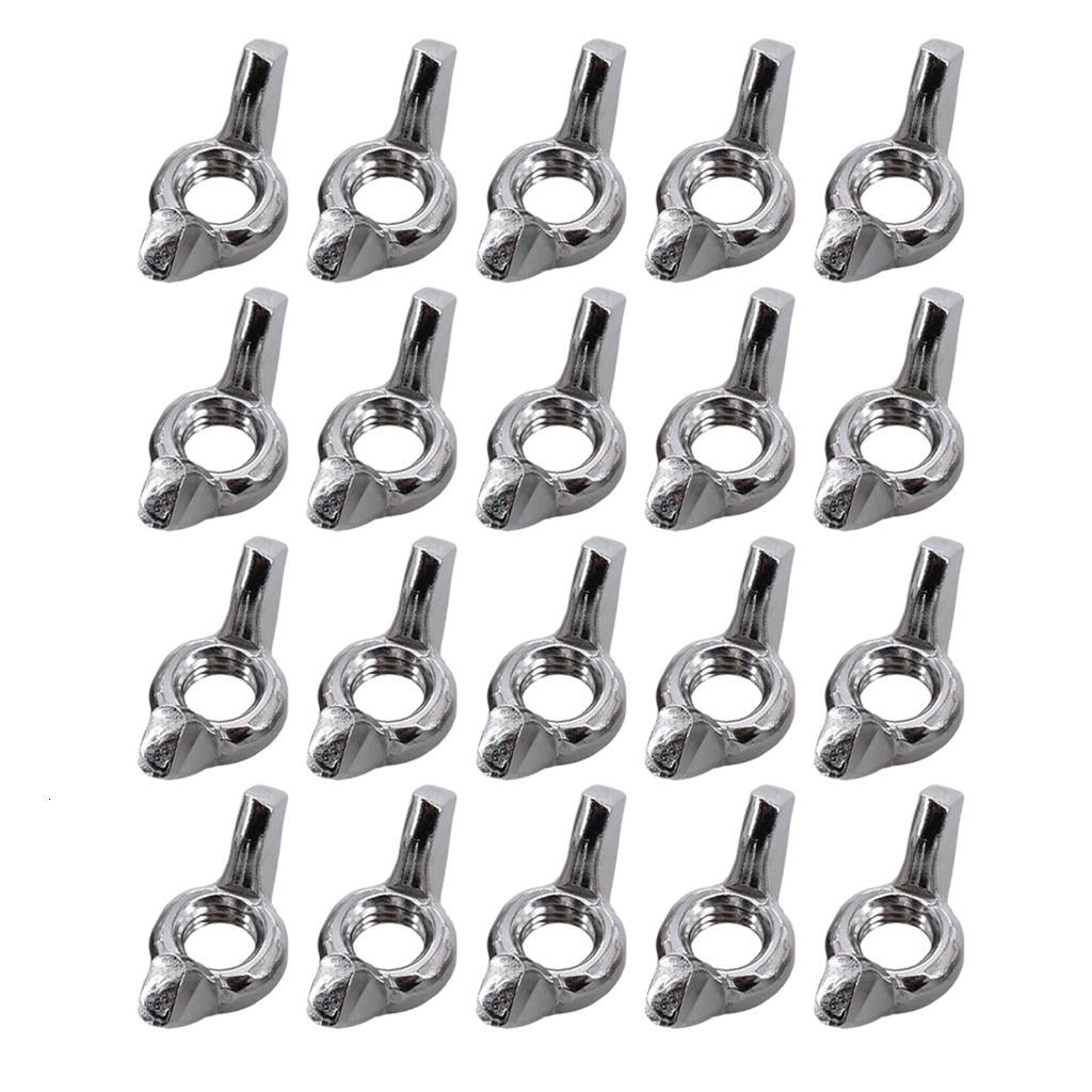 20 Pcs Wing Nuts Stainless Steel Screws Hand Twist Tighten Ear ...