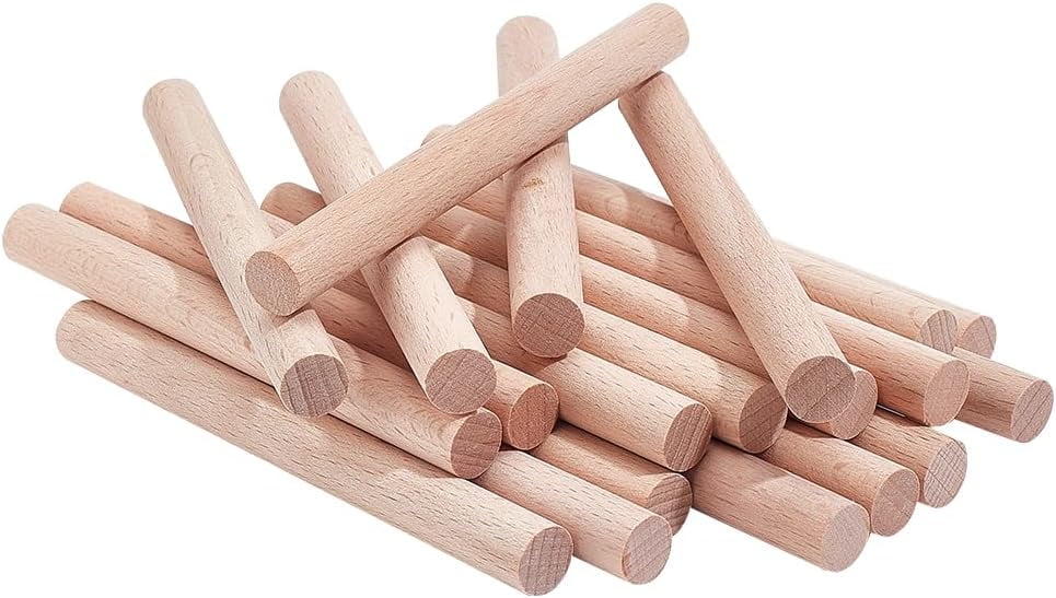 20 Pcs Wood Craft Sticks Unfinished Wooden Round Sticks Beech Wood ...