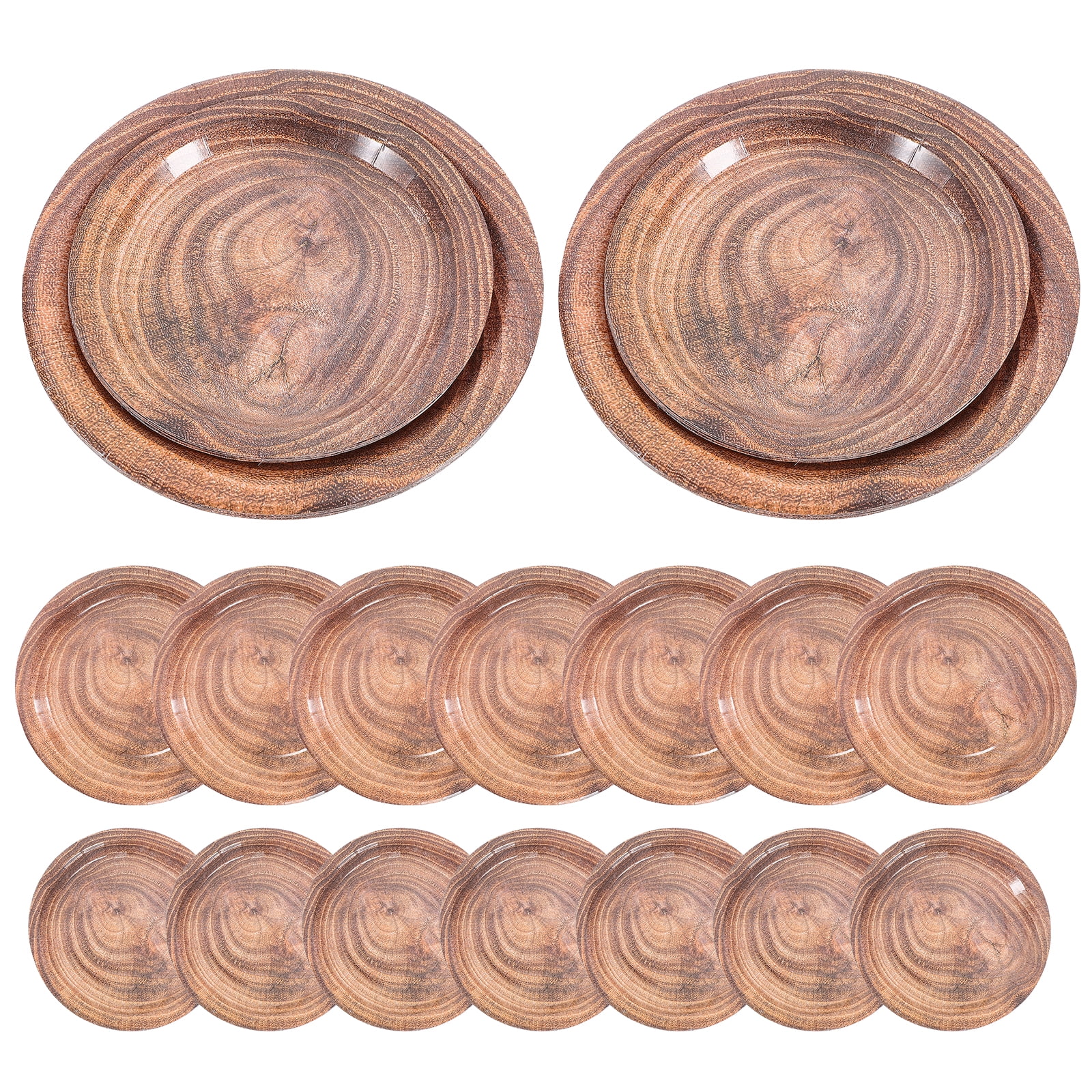 OFFIGAM Rustic Looking Disposable Plates Paper Plate Elegant Round ...