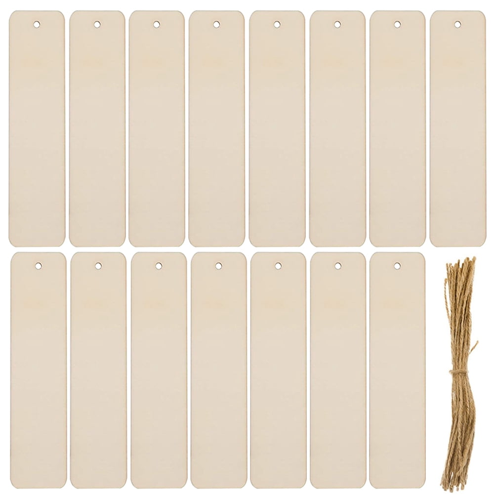 20 Pcs Wooden Blank Bookmark Bookmarks Rectangle for DIY Labels ...