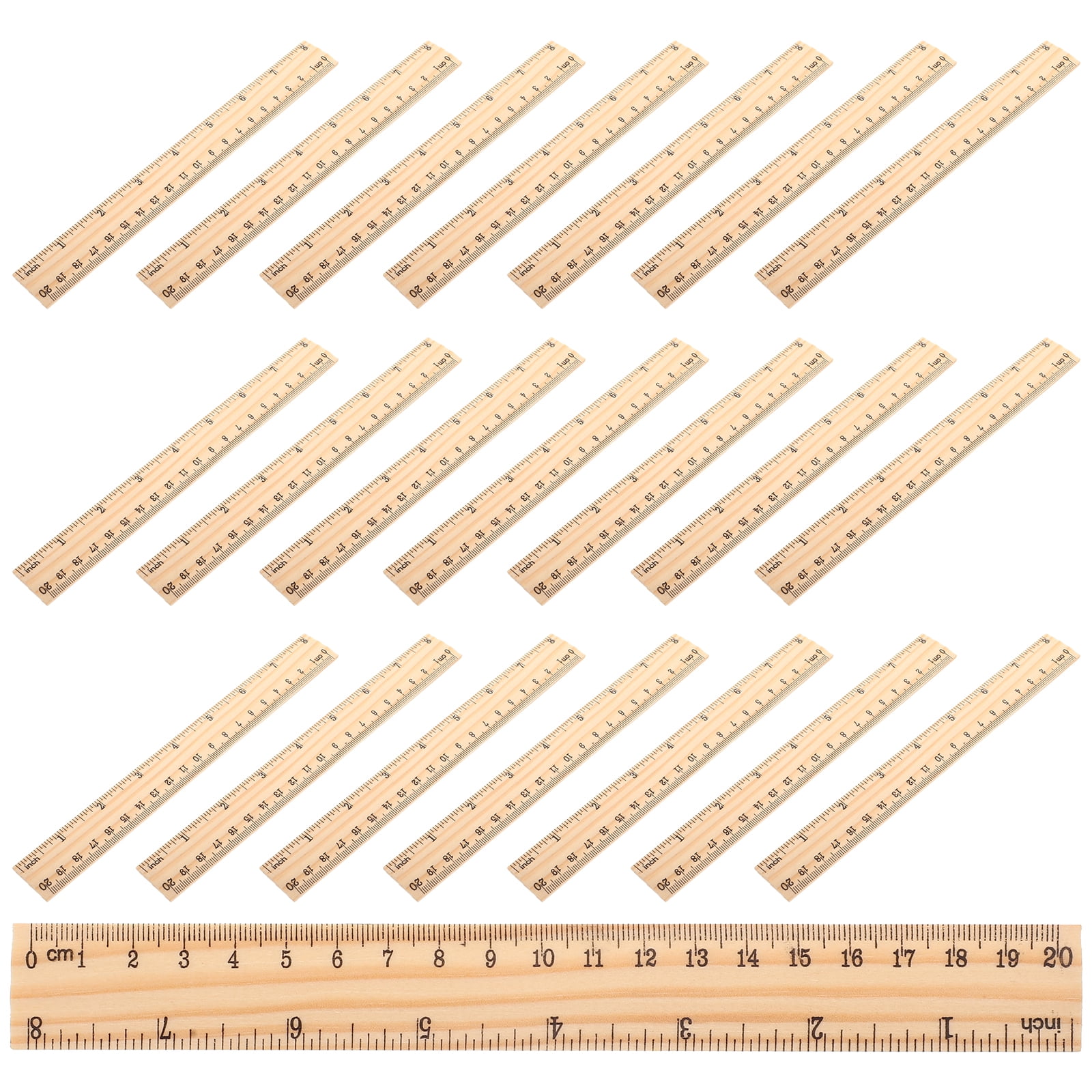 20 Pcs Wooden Ruler Convenient Rulers Multi-function School Supplies ...