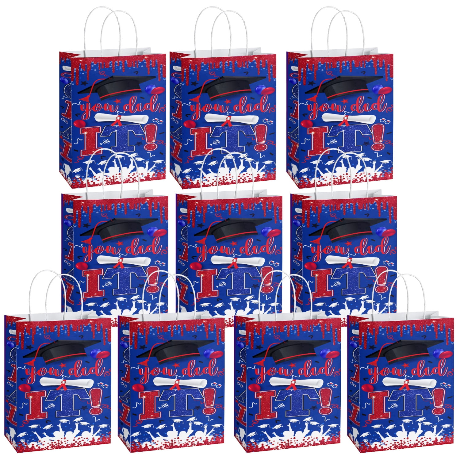 20 Pcs YAHAFEPY Congrats Grad Paper Gift Bags, Stylish Party Favor Bags ...