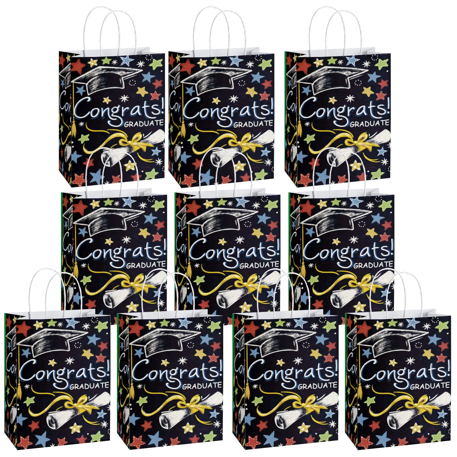 20 Pcs YAHAFEPY Paper Gift Bags, Graduation Stylish Party Favor Bags ...
