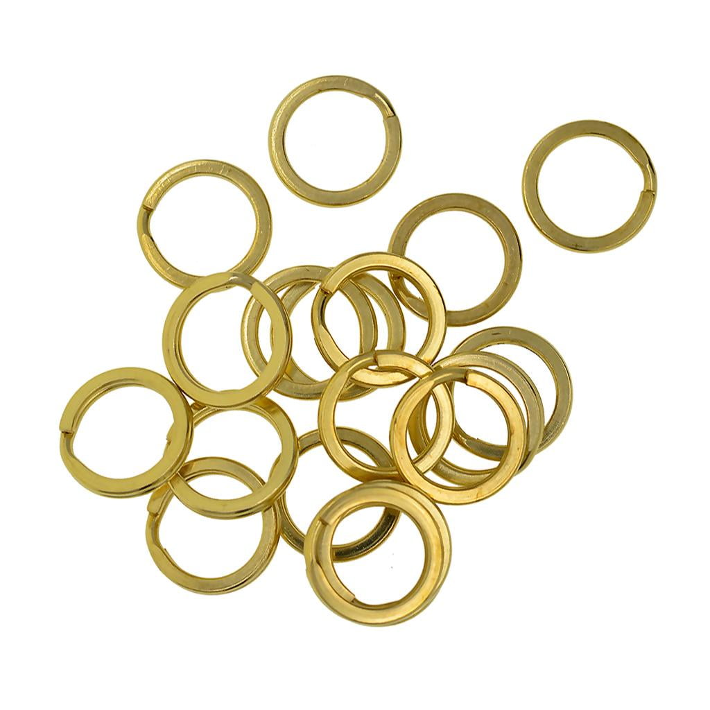 20 Pcs/lot Flat Split Solid Brass Round Edged Key Keychain Split Keys s ...