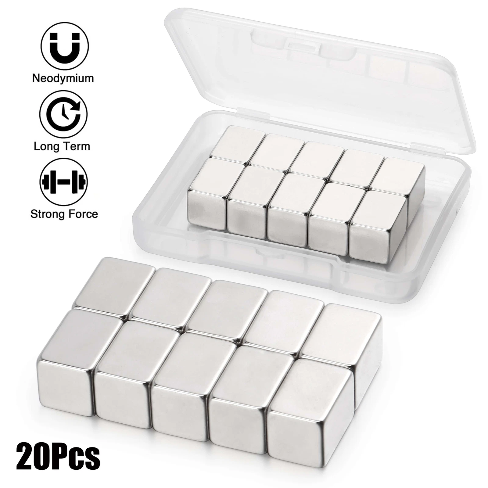 20 Pcs/set N38 Magnets Block Cube Rare Earth Neodymium Magnetic 15*10 ...