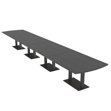 22 Person Rectangular Modular Boardroom Table Metal Bases Power Units ...