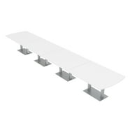 3X5 Arc Rectangle Conference Table With Silver Post Leg Power And Data ...