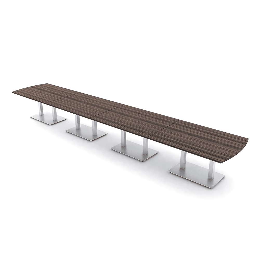 20 Person Arc Rectangle Powered Modular Conference Table Square Bases ...