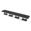 20 Person Arc Rectangle Powered Modular Conference Table Double Black ...