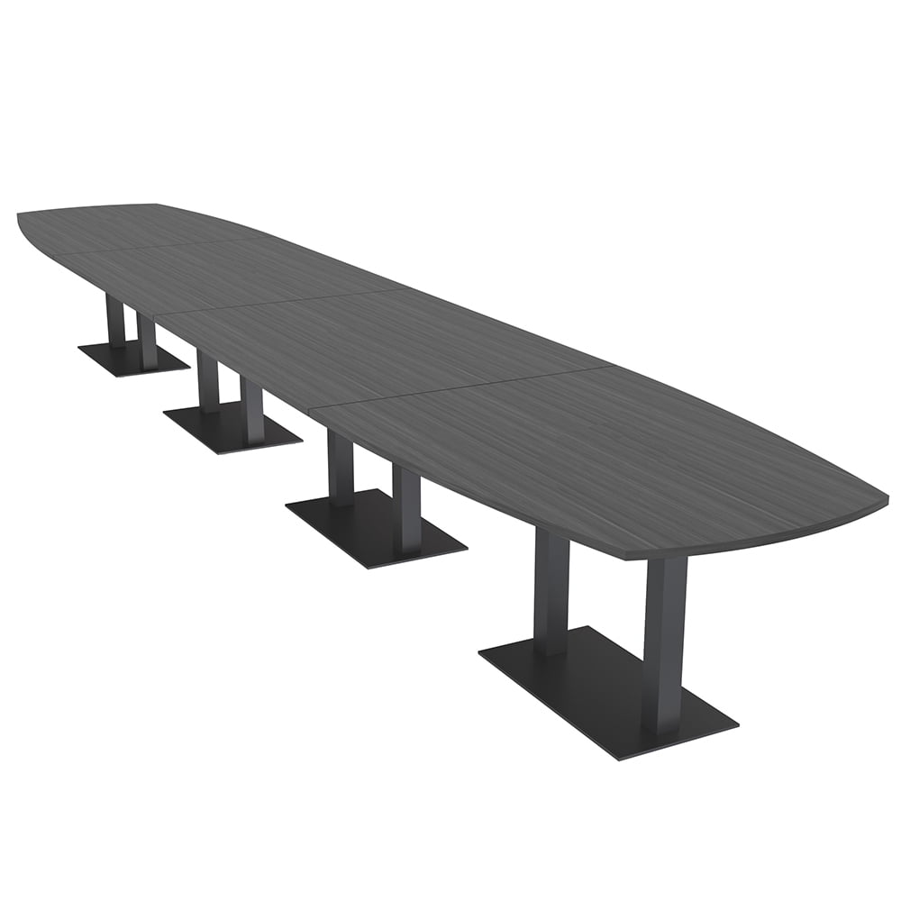 20 Person Modular Arc Boat Powered Conference Table Black Bases 20 Ft ...