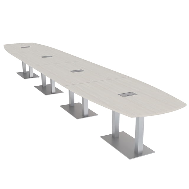 20 Person Modular Arc Boat Powered Conference Table Metal Bases 20 Ft ...