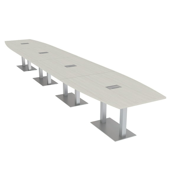 22 Person Rectangular Modular Boardroom Table Metal Bases Power Units ...