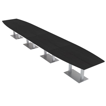 18Ft Arc Rectangle Powered Modular Conference Table Square Metal Bases ...