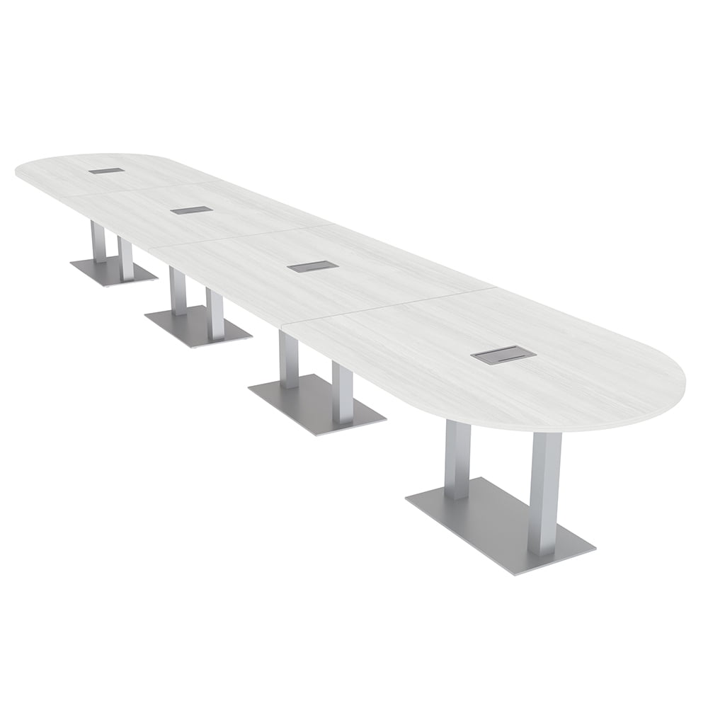 20 Person Racetrack Modular Conference Table Metal Bases Power Units ...