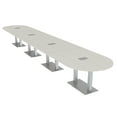 20 Person Racetrack Modular Conference Table Metal Bases Power Units ...