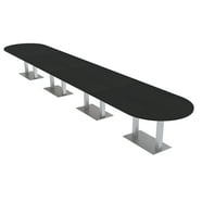 12 Person Rectangular Powered Modular Conference Table Metal Bases ...