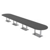18 Ft Modular Rectangular Boardroom Table Metal Bases Electric Modules ...