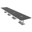 Modular 22 Ft Boardroom Table Boat Shaped Metal Bases Power And Data ...