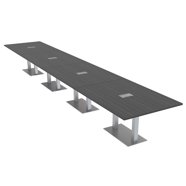 Modular 22 Ft Boardroom Table Boat Shaped Metal Bases Power And Data ...