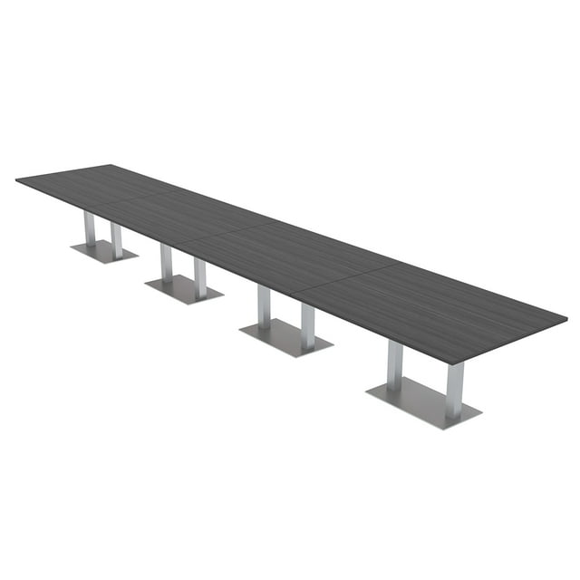 20 Person Rectangular Modular Boardroom Table Metal Bases Power Units ...