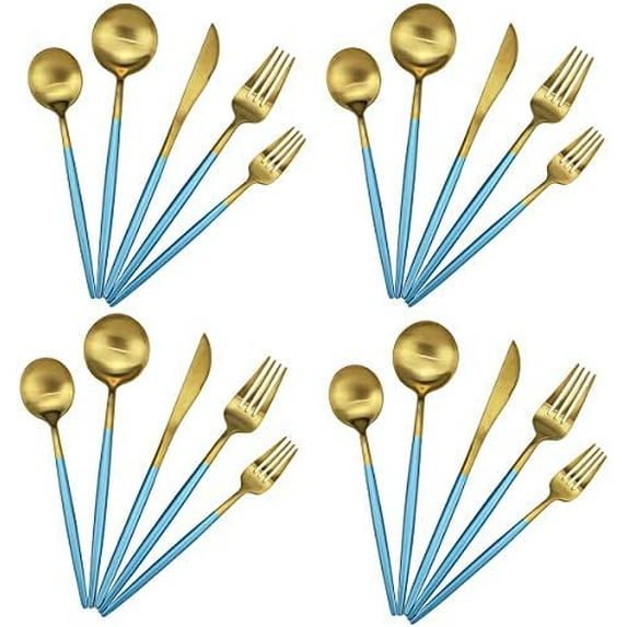 20-Piece 18/10 Stainless Steel Flatware Silverware, Luxury Dinnerware ...