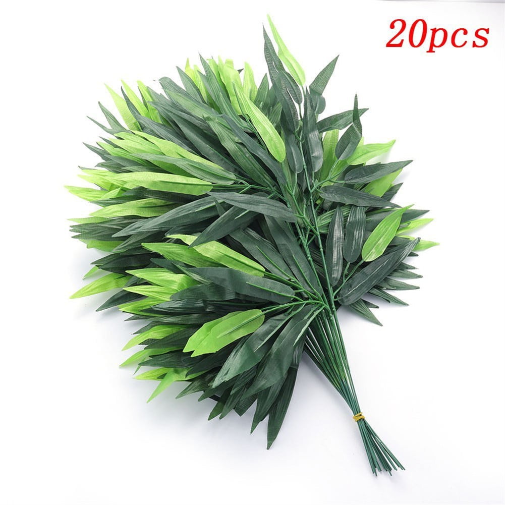 20 Piece Artificial Leaves Set for Home Office Decor Plastic Fake Plant ...
