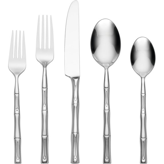 20-Piece Bamboo Flatware Set - Service for 4, Hampton Signature Utensil ...