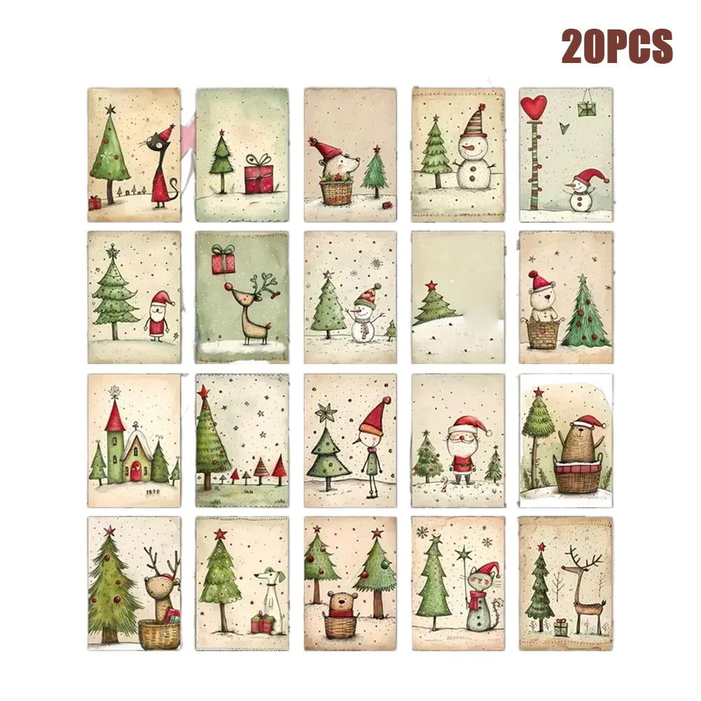 20-Piece Christmas Postcard Set - Holiday Greeting Cards for Wall Decor ...