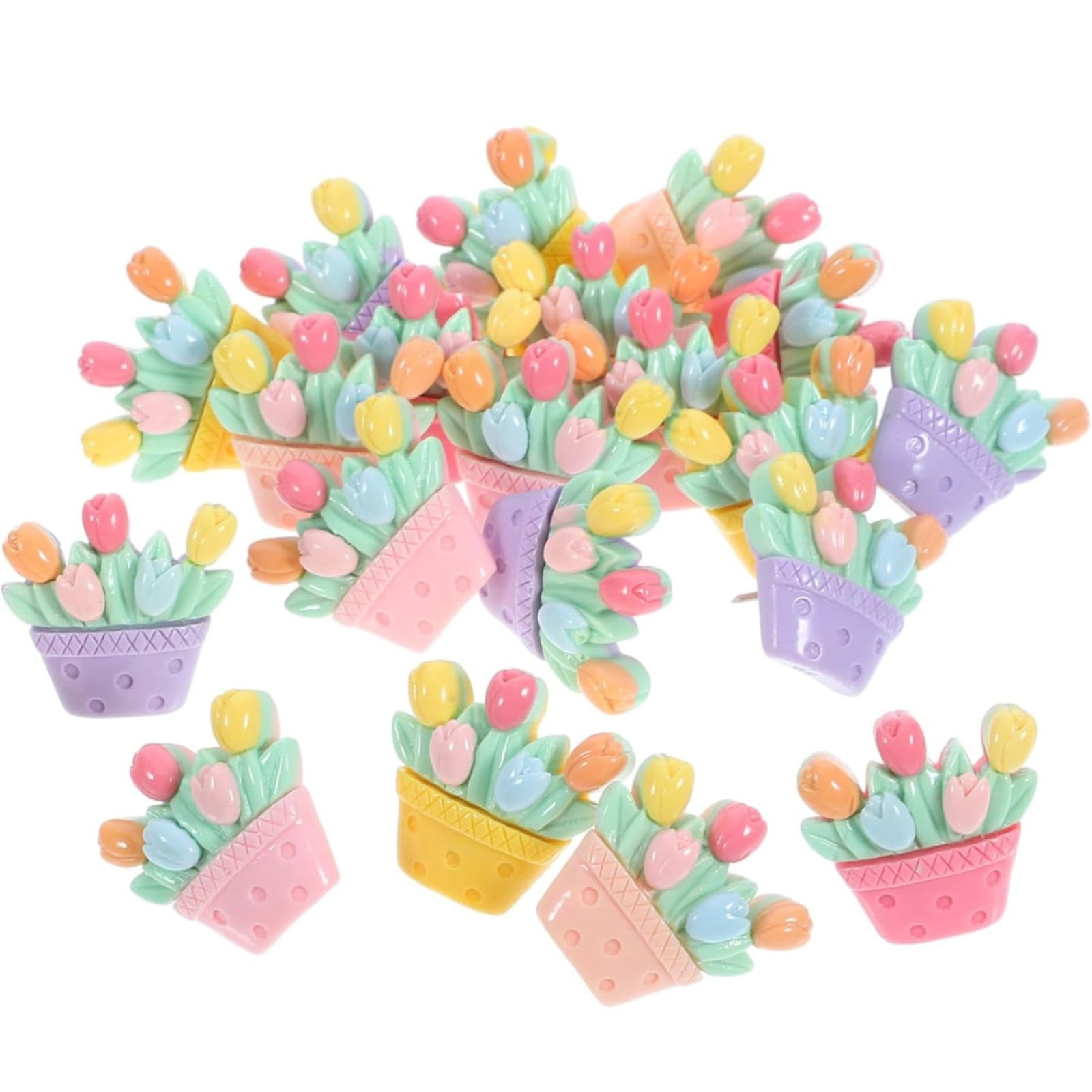 20-Piece Creative Flower Shaped Push Pins - Decorative Bulletin Board ...