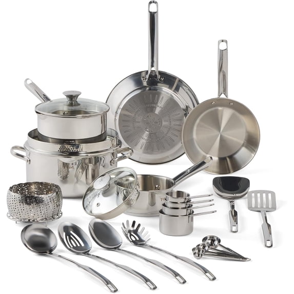 20-Piece Gourmet Stainless Steel Cookware Set Kitchen Essentials ...