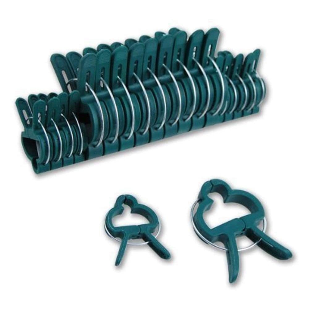 20 Piece Green Gentle Gardening Plant & Flower Lever Loop Gripper Clips ...