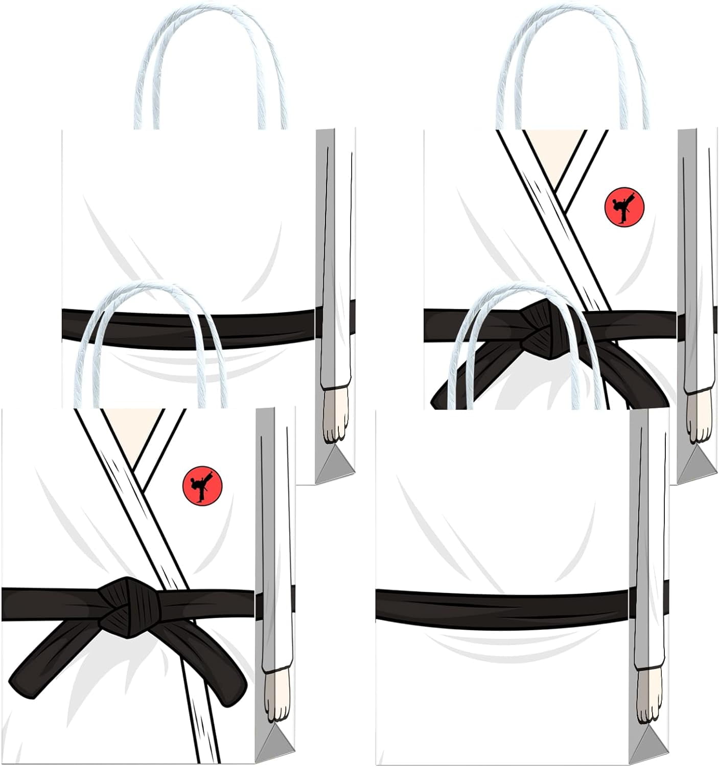 20 Piece Karate Goodie Bags - Snack & Candy Party Favors with Handles ...