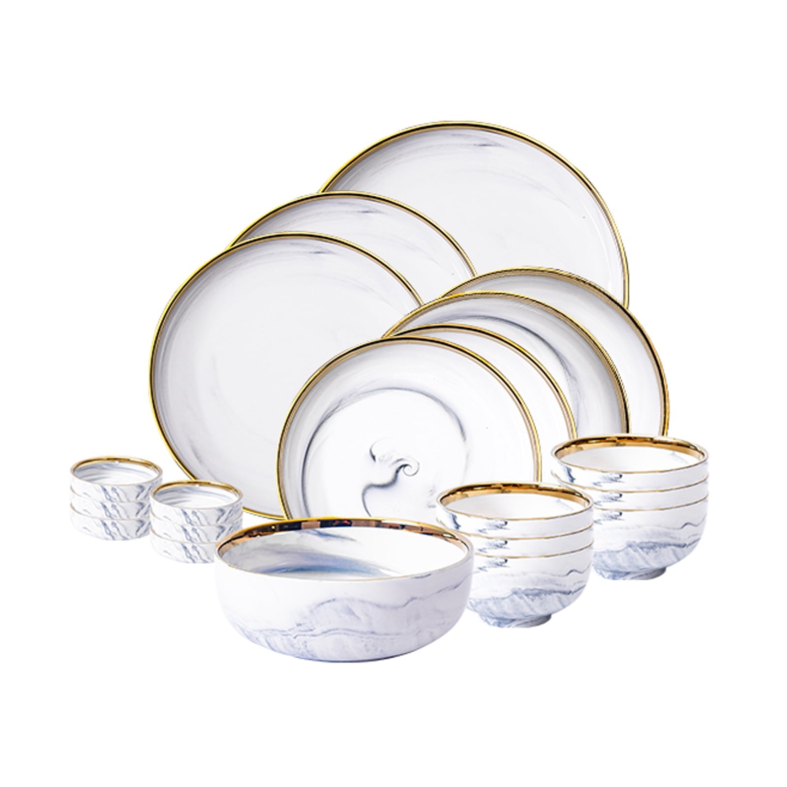20-Piece Kitchen Dinnerware Set, Service for 4, Modern Elegant Dinner ...