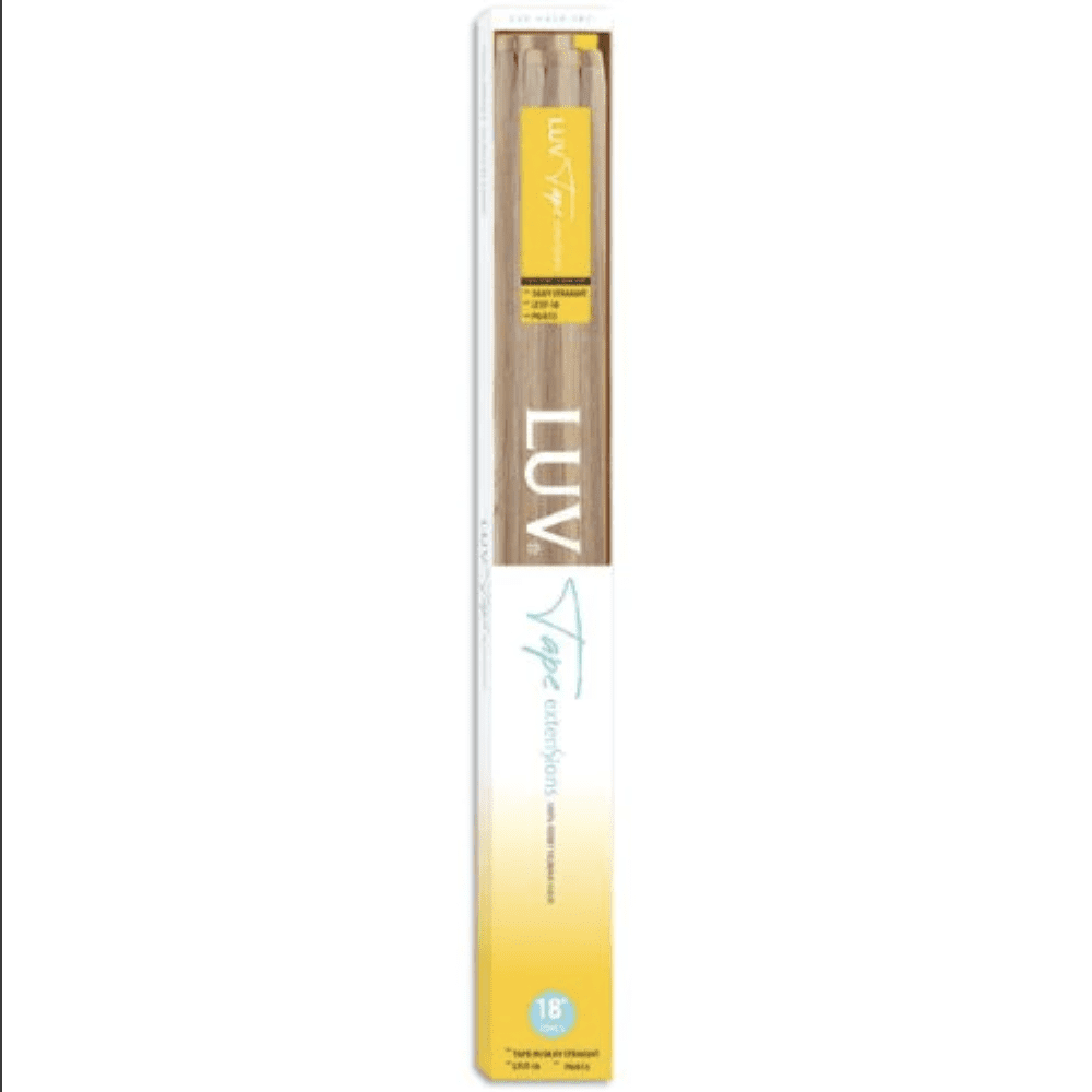 20 Piece LUV 18" Tape-In Silky Straight 100% Remy Human Hair Extensions ...