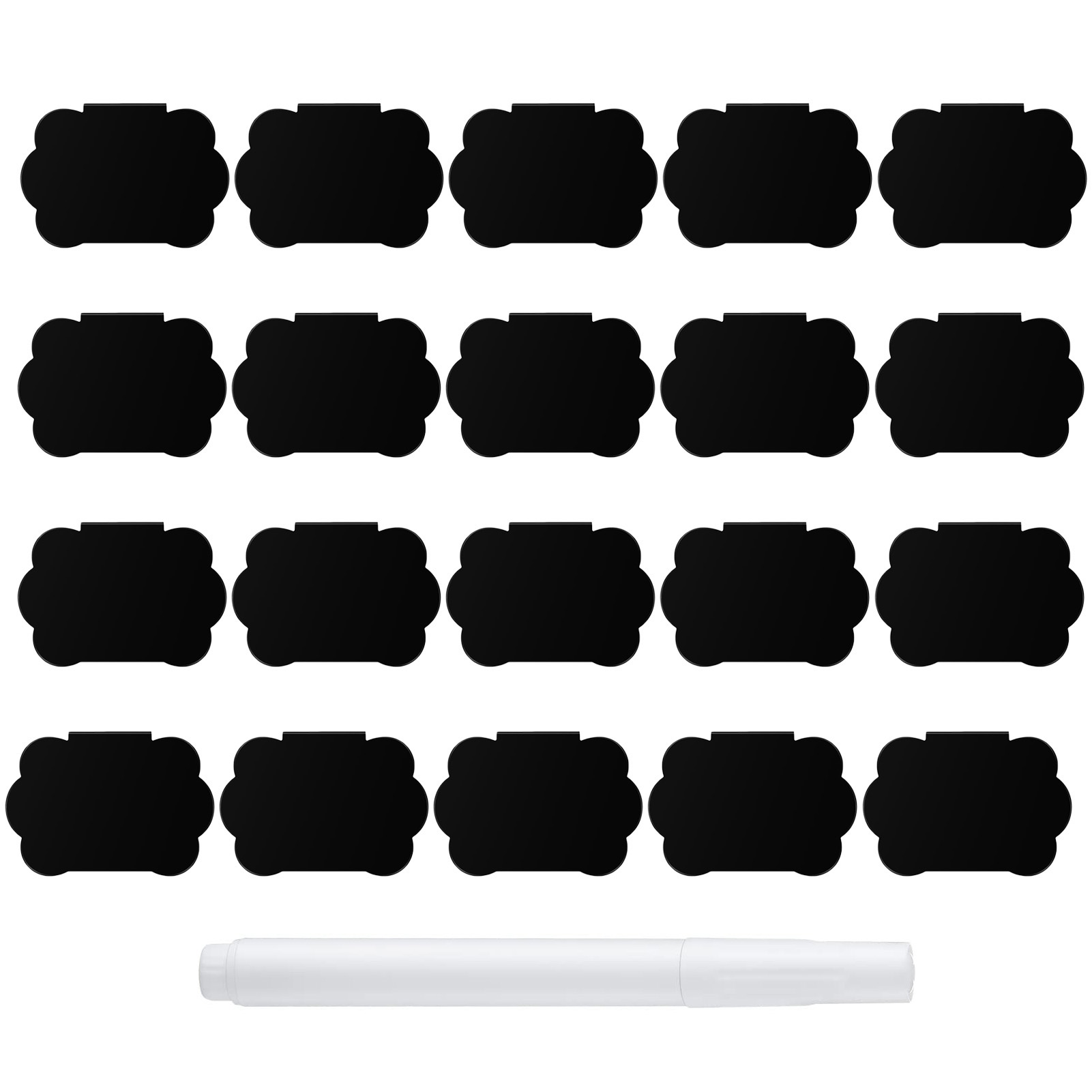 20-Piece Label Holder Set- Smooth Writing, Wipeable, Clip-on, Removable ...