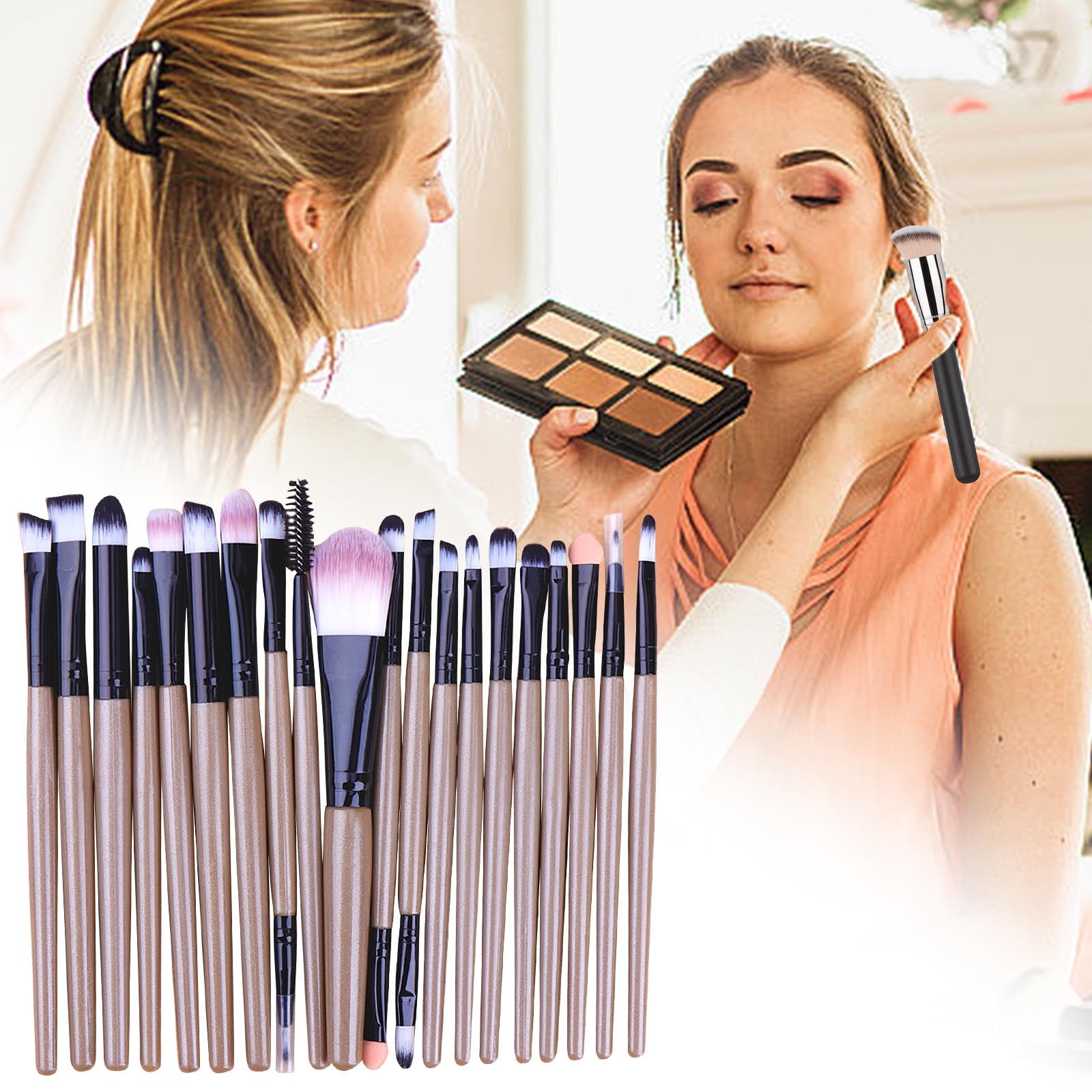 20-Piece Makeup Brush Set - Eye & Face Brushes For Foundation, Blush, Eyeshadow & More, Includes ...