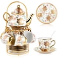 20 Piece Porcelain Tea Set Elegant Style For Coffee And Tea Serving ...