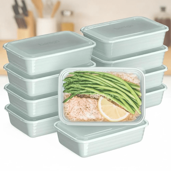 20-Piece Reusable Meal Prep Containers with Lids, BPA-Free and Durable ...