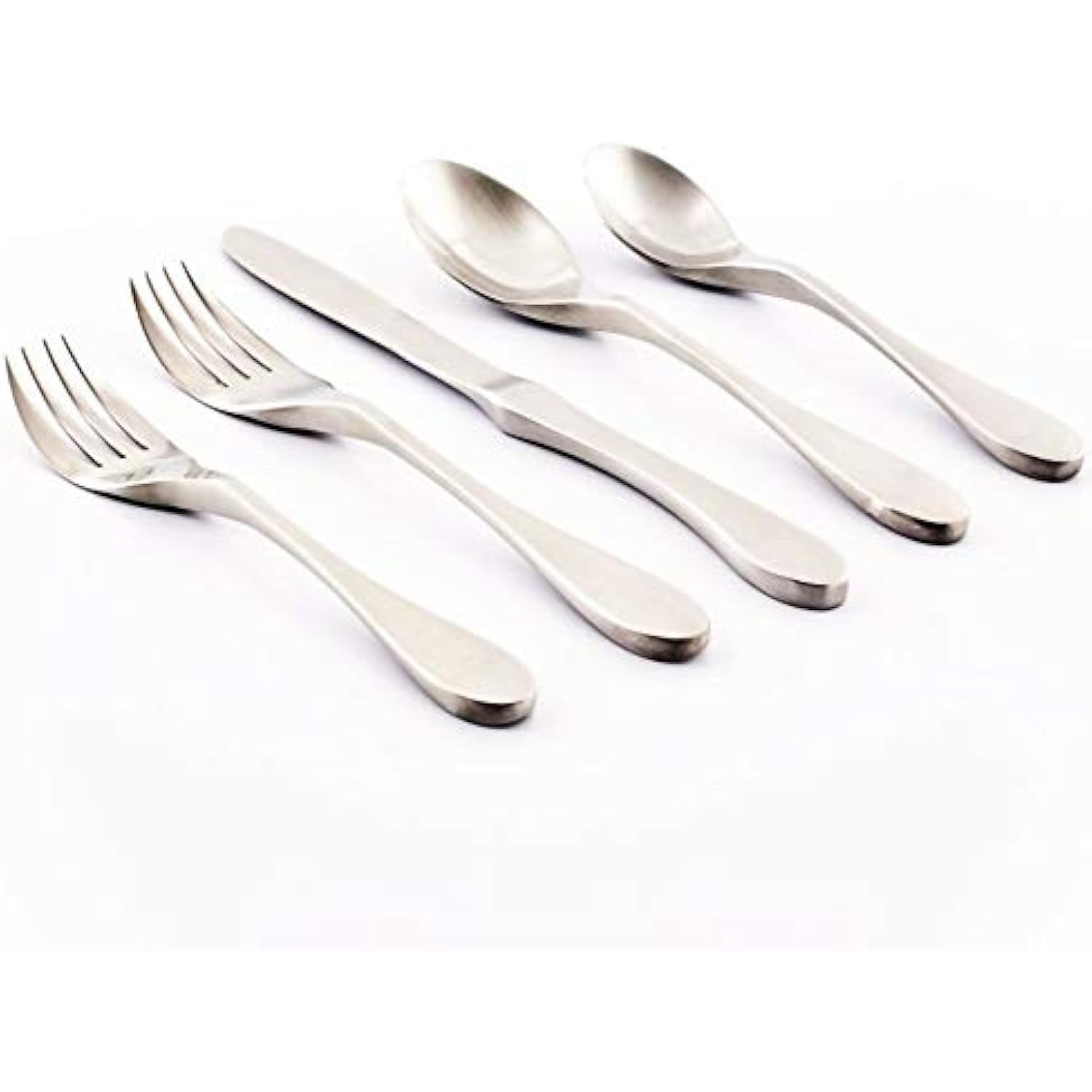 20-Piece Silver Flatware Set - Stainless Steel, Rust-Proof Kitchen ...