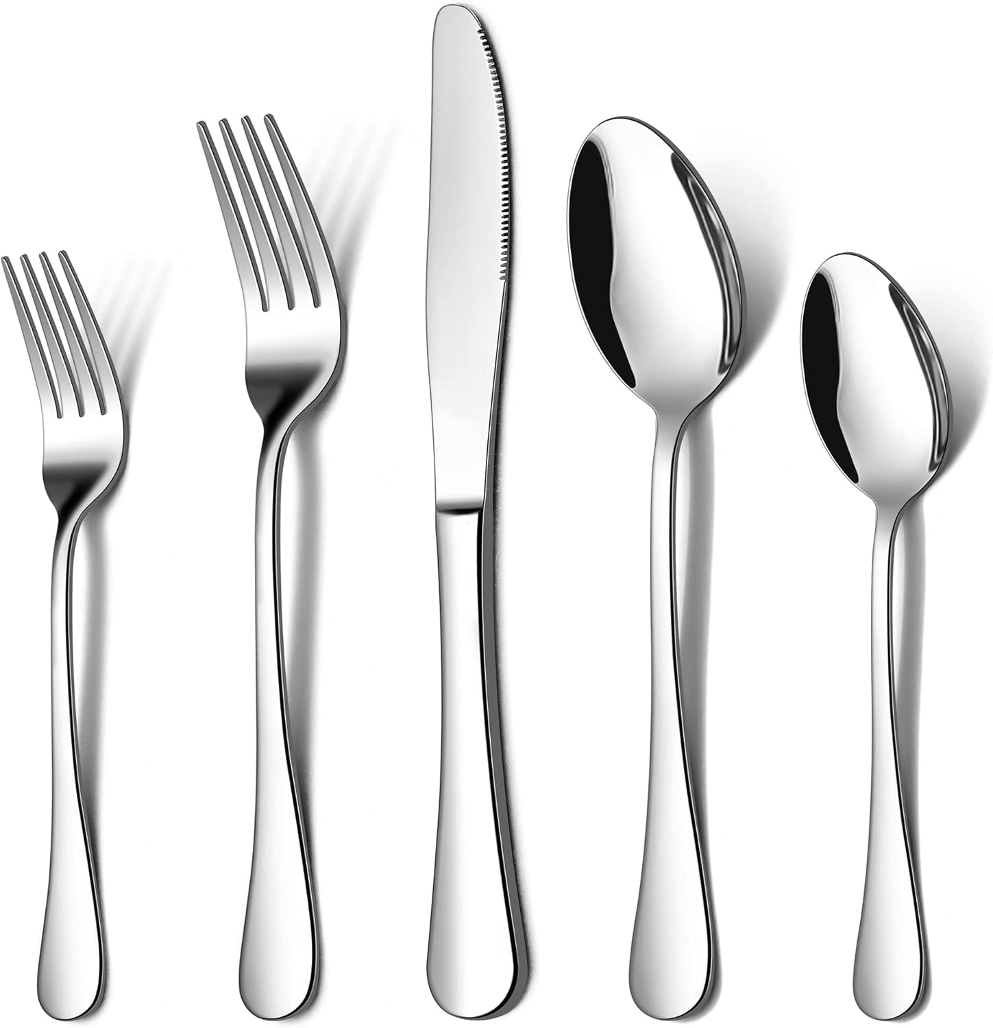 20 Piece Silverware Set, Matte Silverware Flatware Set for 4, Stainless ...
