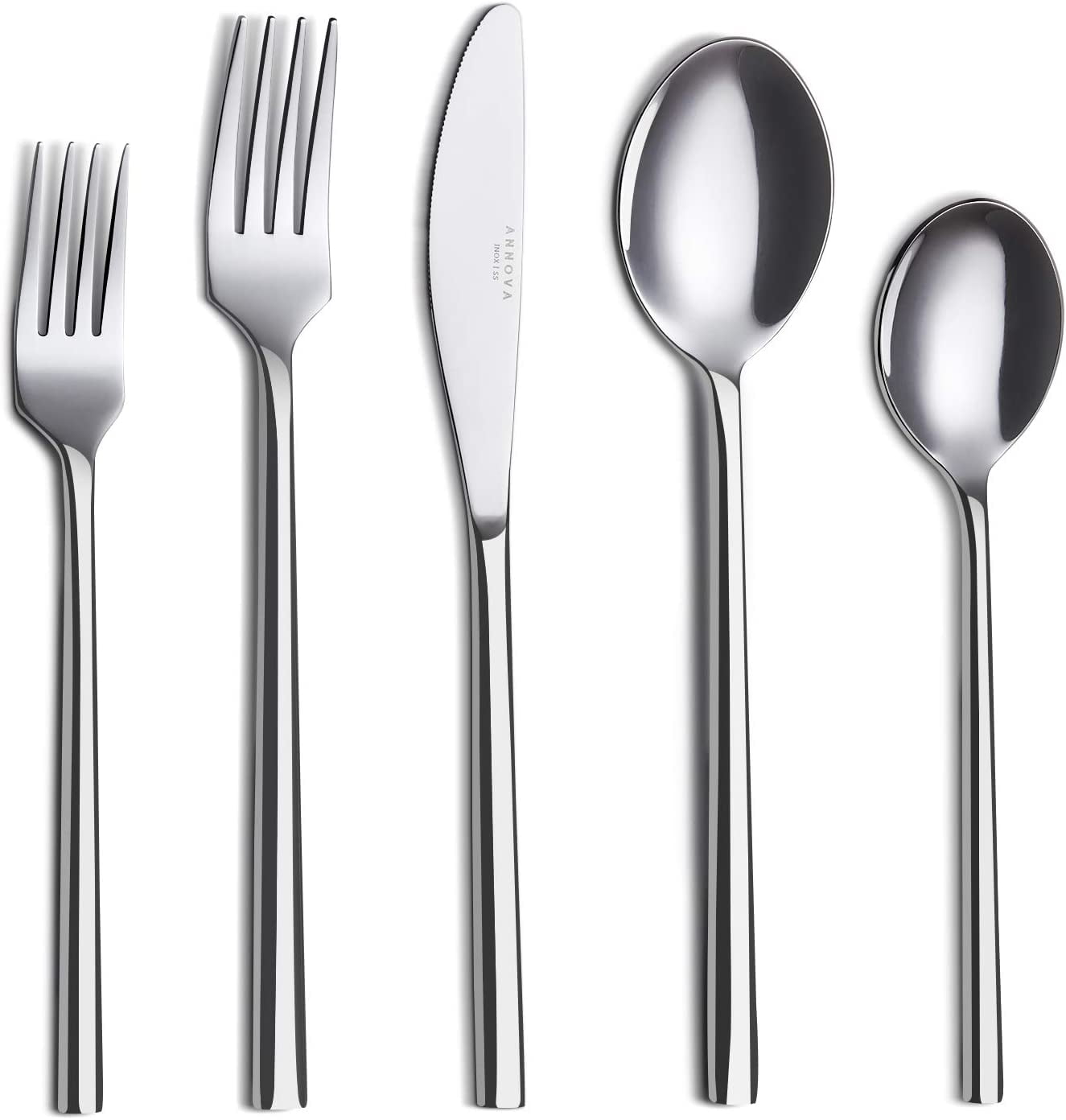 20 Piece Silverware Set, Service for 4, Premium Forged Stainless Steel ...
