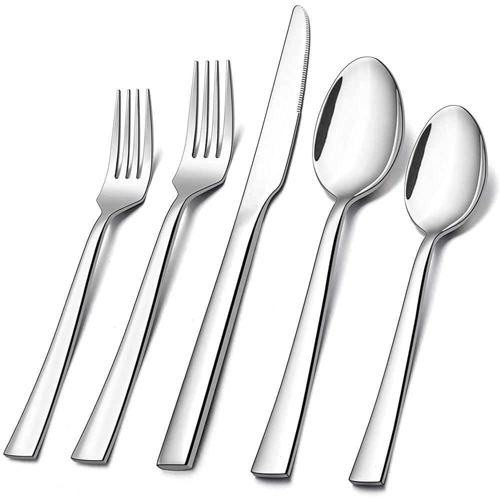 20-Piece Silverware Set, VeSteel Stainless Steel Flatware Set Service ...