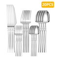 20-Piece Stainless Steel Flatware Set, Elegant Silverware Cutlery Set ...