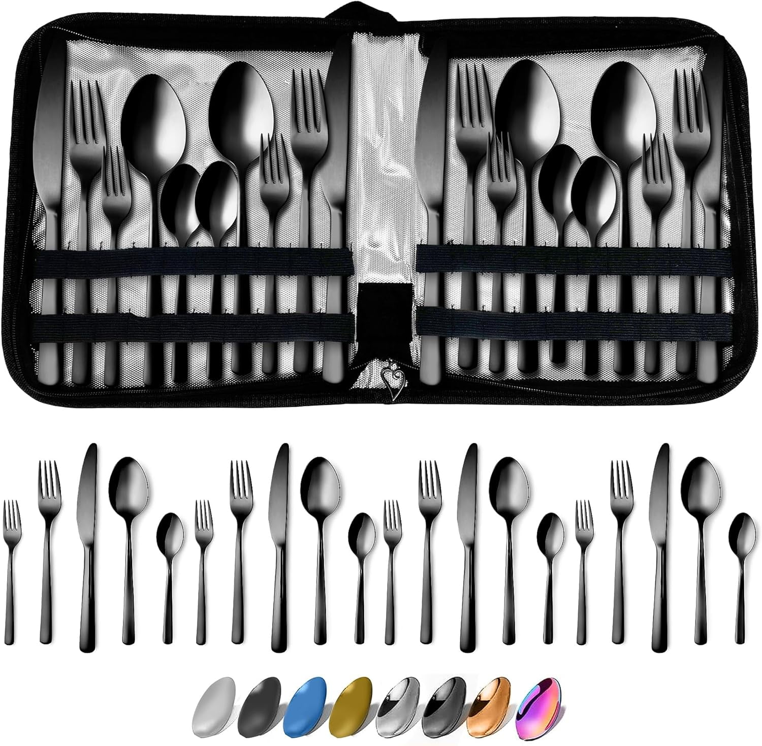 20-Piece Stainless Steel Kitchen Flatware Sets - Cutlery for Home and ...